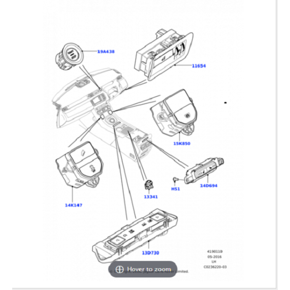 Land Rover Start Stop Butonu Düğmesi LR094038 LR Orijinal LR025904 ...